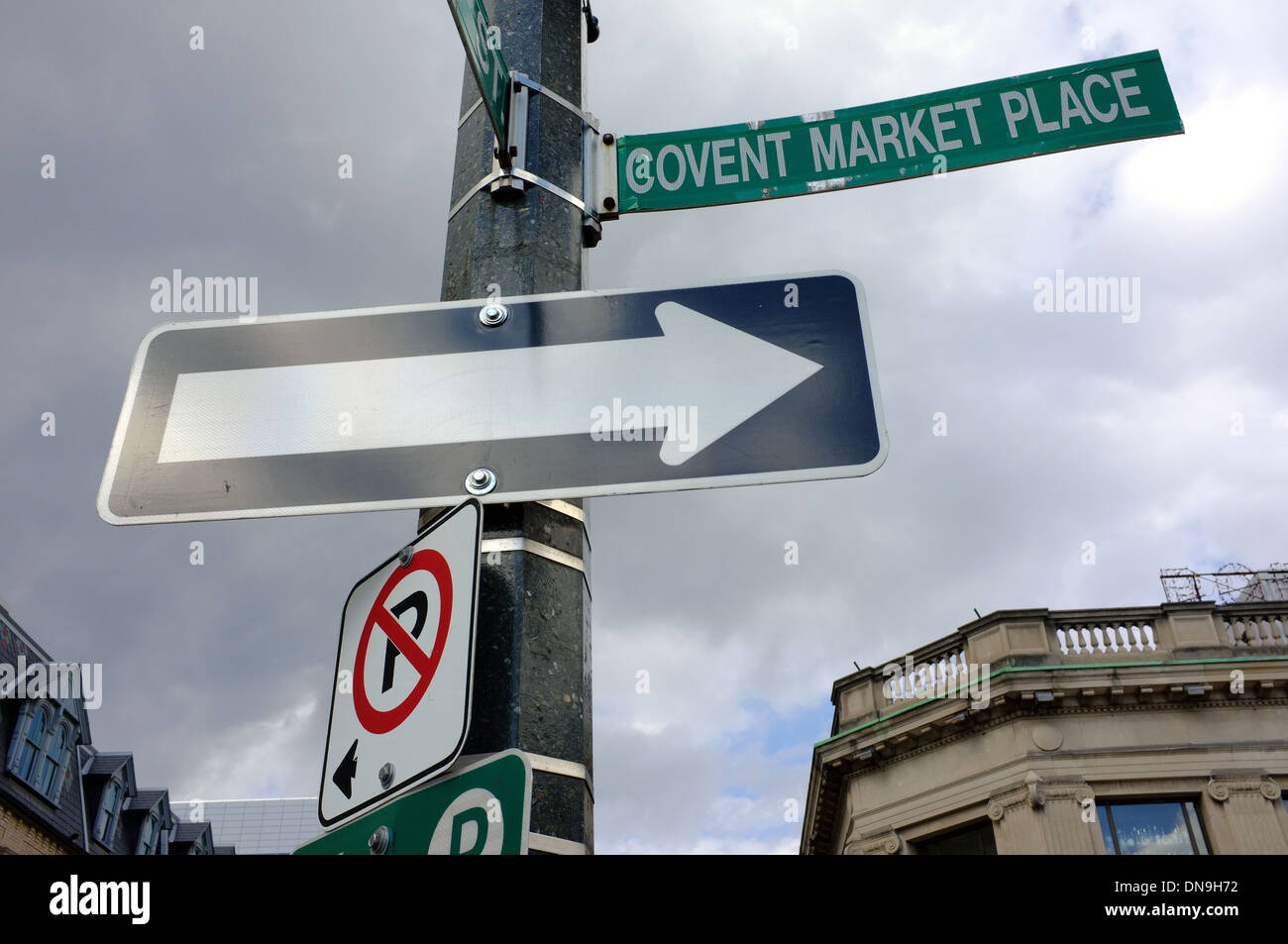 A signpost directing people to Covent Garden Place in London, Ontario ...