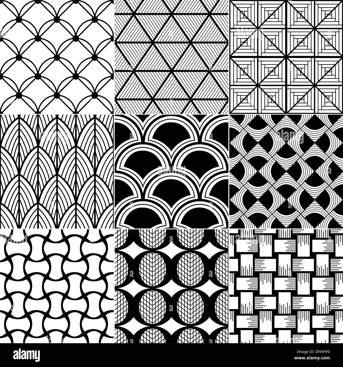 monochrome seamless geometric pattern Stock Vector Image & Art - Alamy