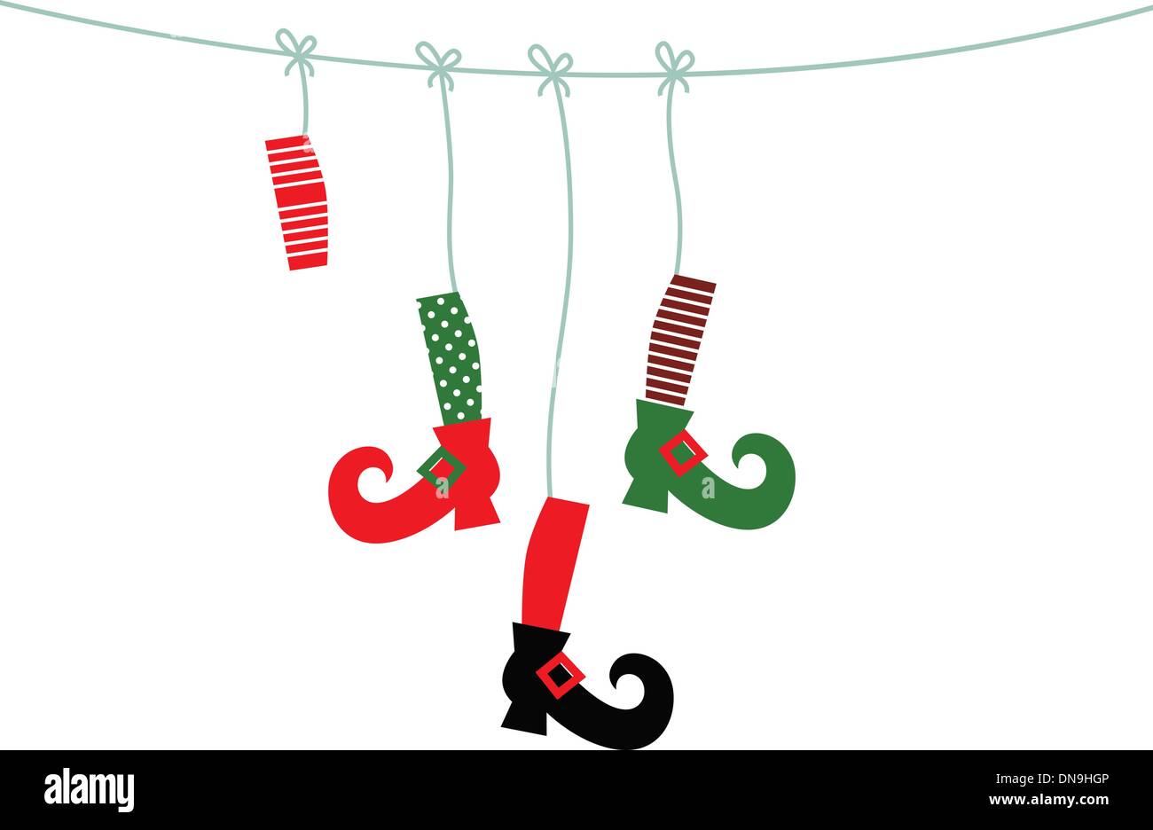 Santa legs symbols hanging isolated on white Stock Vector Image & Art ...
