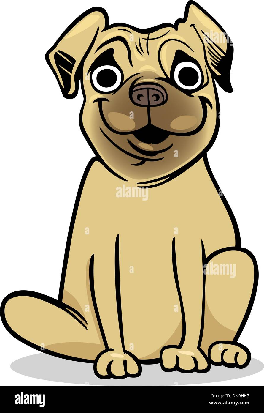 cute pug dog cartoon illustration Stock Vector Image & Art - Alamy