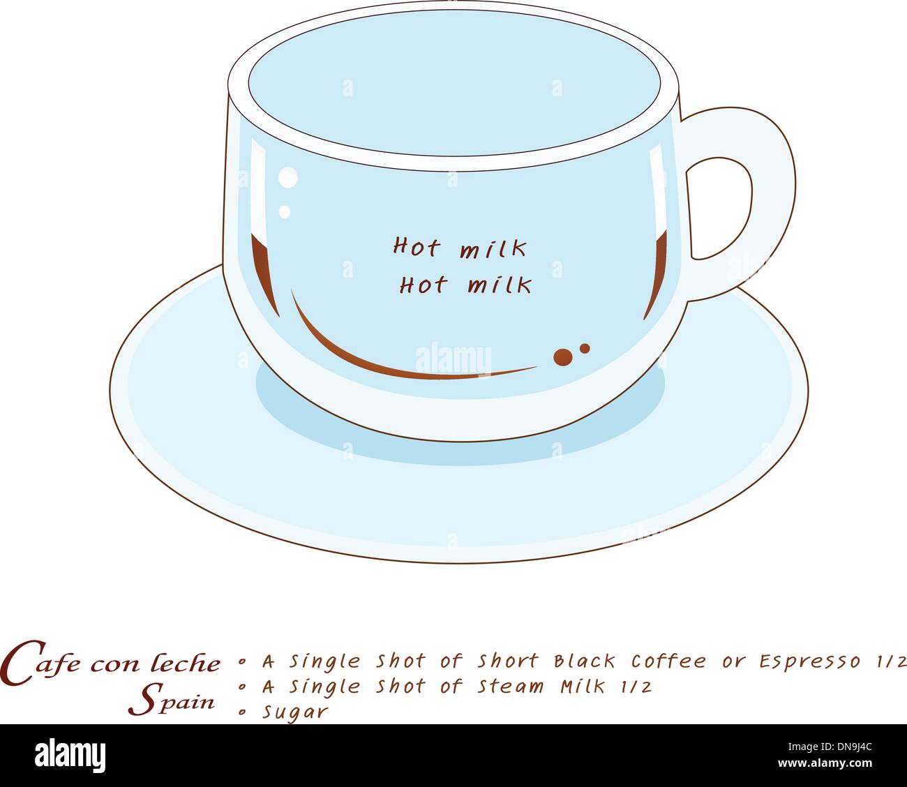 Cafe con leche Stock Vector Images - Alamy