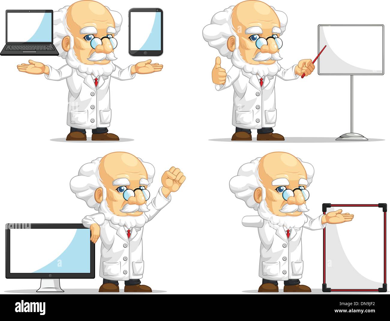 Illustration cute scientist cartoon character hi-res stock photography ...