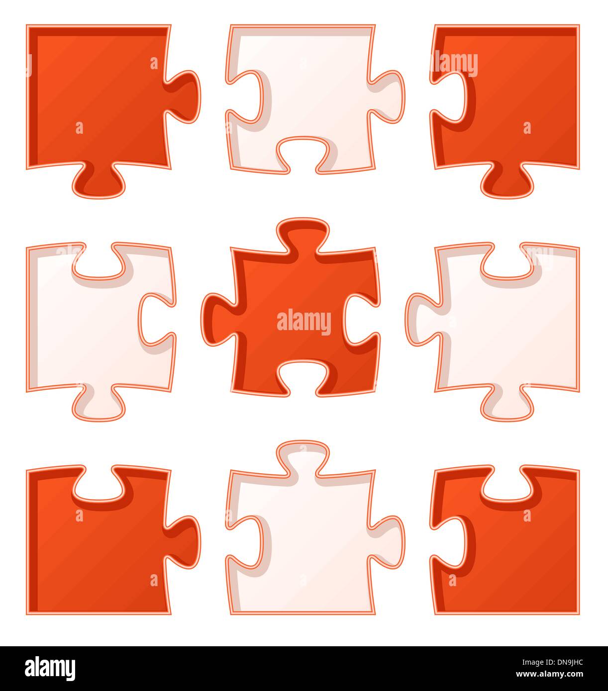 The isolated orange puzzle pieces Stock Vector Image & Art - Alamy