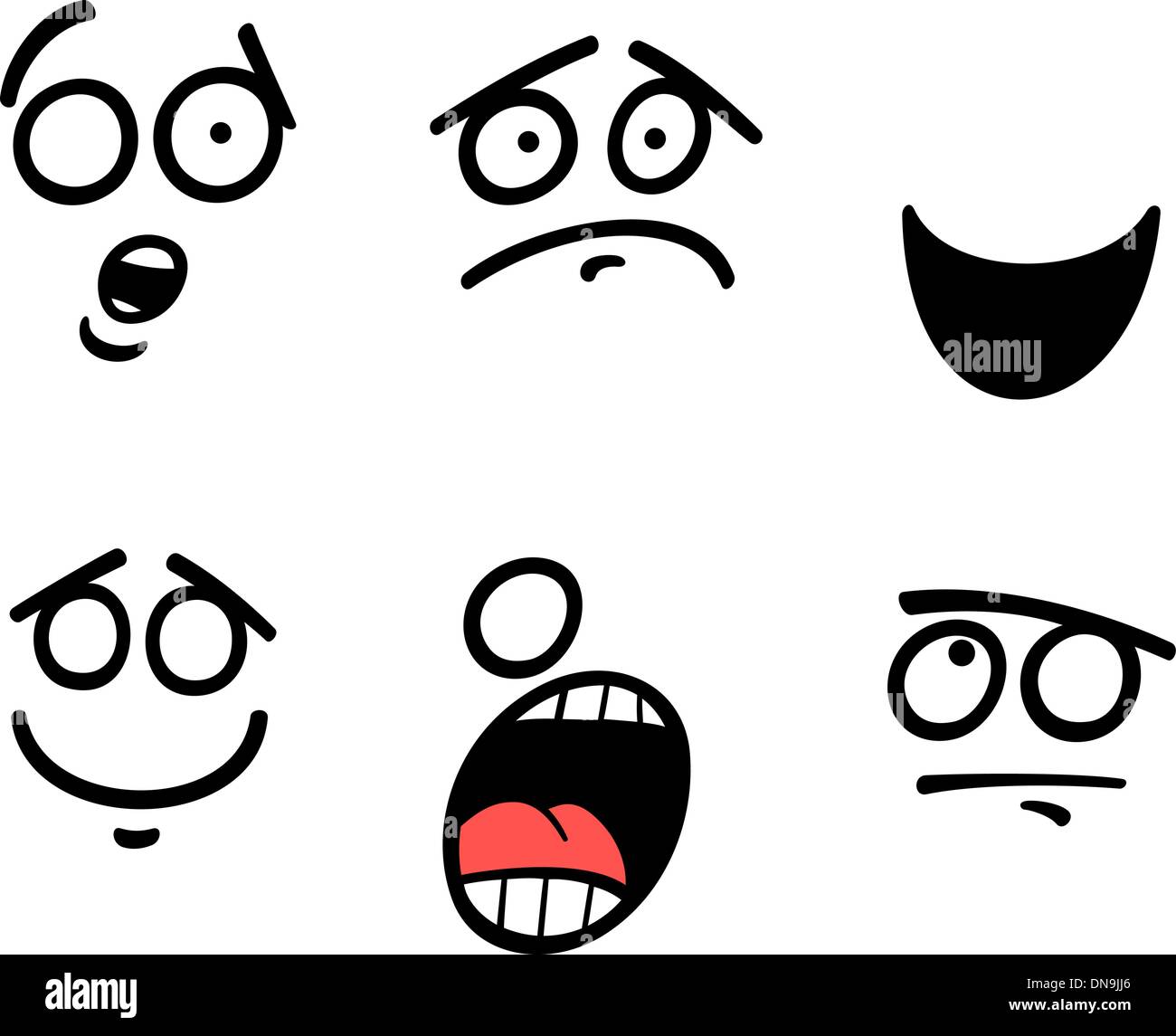 emoticon or emotions set cartoon illustration Stock Vector Image & Art ...