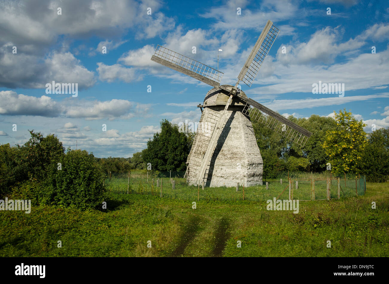 Ancient wooden windmill Stock Photo - Alamy