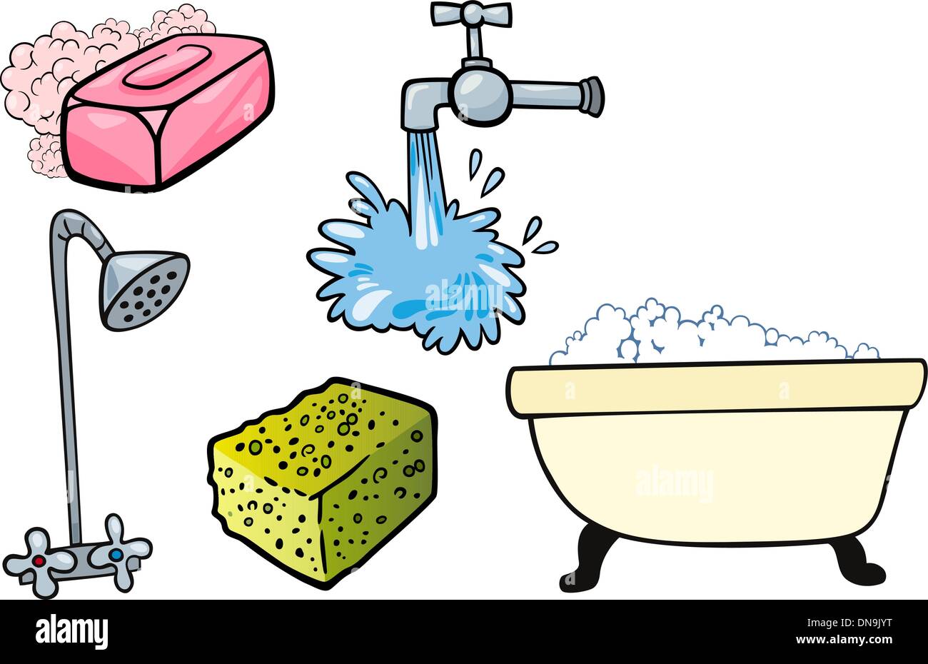hygiene objects cartoon illustration set Stock Vector Image & Art - Alamy