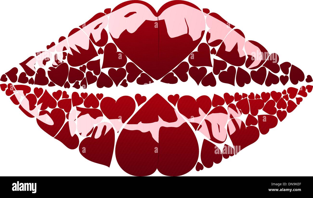 lips of hearts Stock Vector Image & Art - Alamy