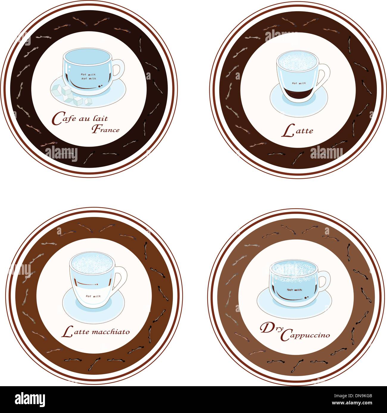 Cafe con leche milk coffee Stock Vector Images - Alamy