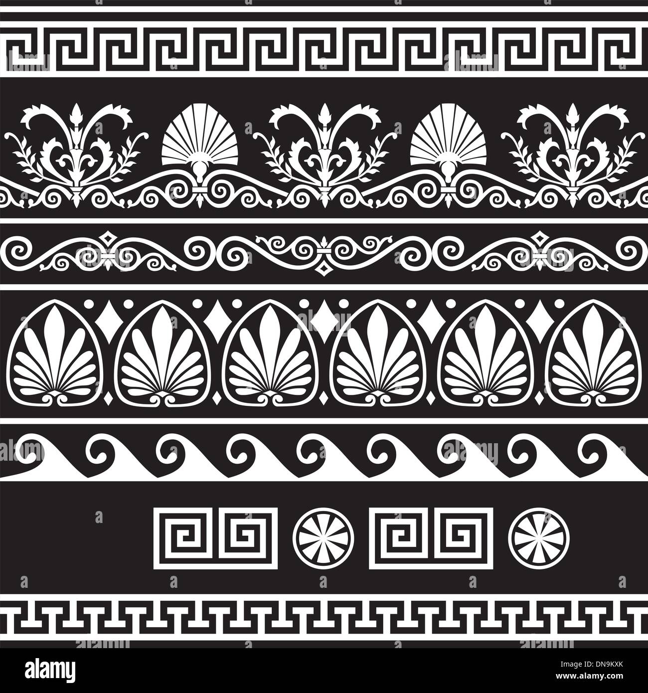 Set of antique greek borders on black Stock Vector Image & Art - Alamy