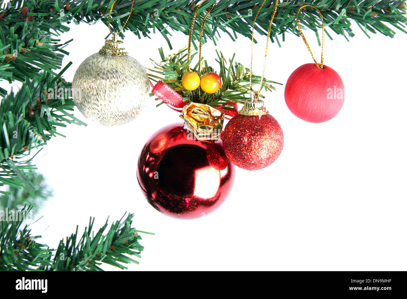 Red balls golden gift hi-res stock photography and images - Alamy
