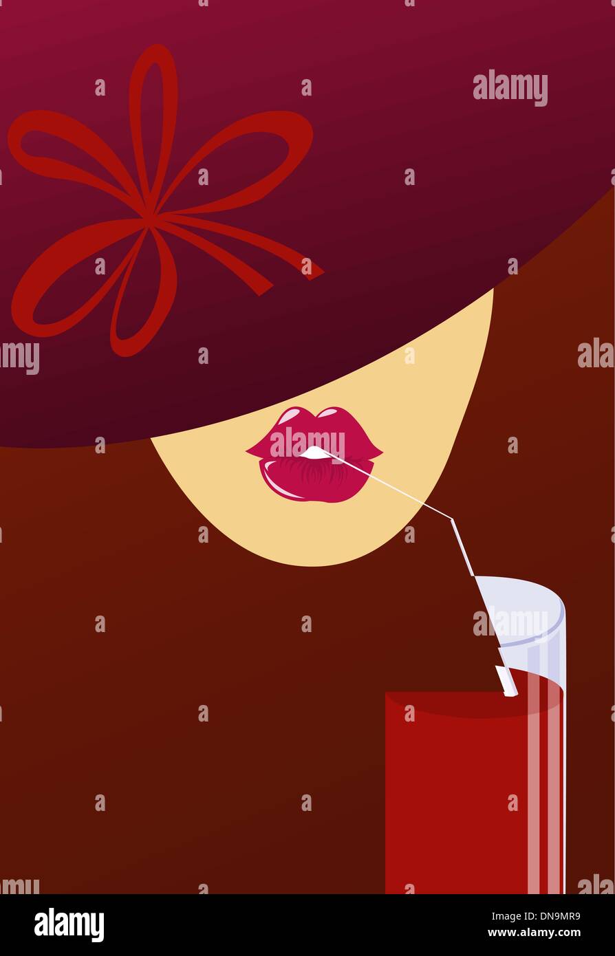 Woman with a hat in her hand Stock Vector Images - Alamy