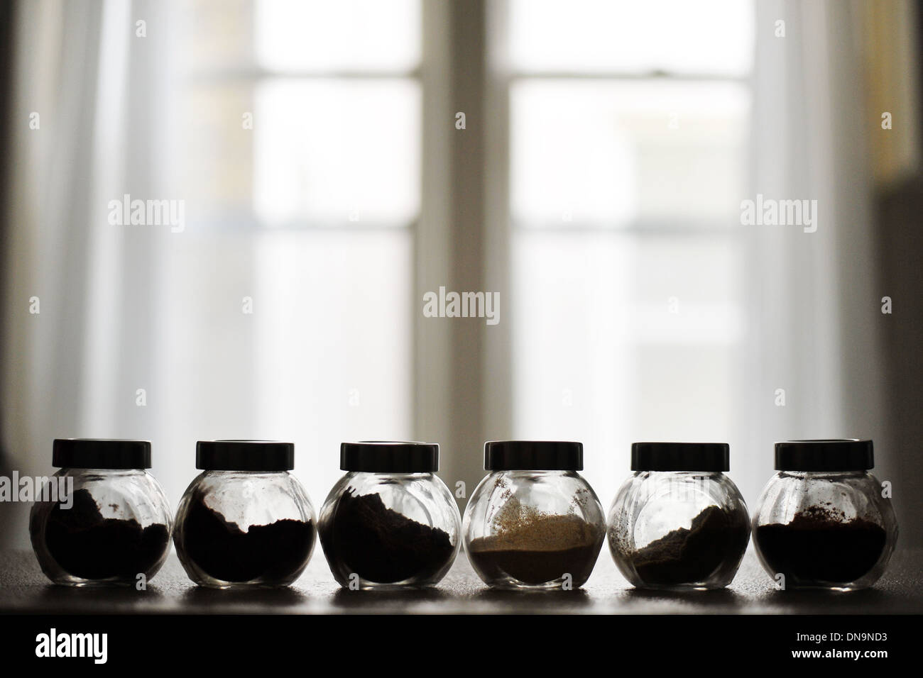 Six jars hi-res stock photography and images - Alamy