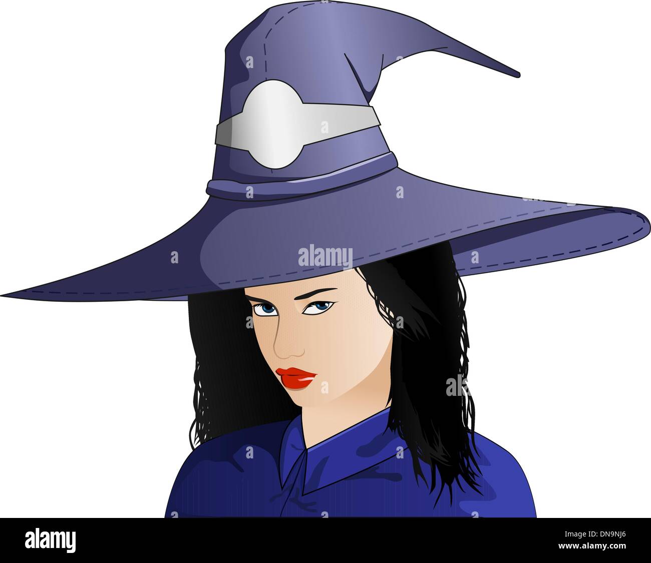 Young witch vector vectors hi-res stock photography and images - Alamy