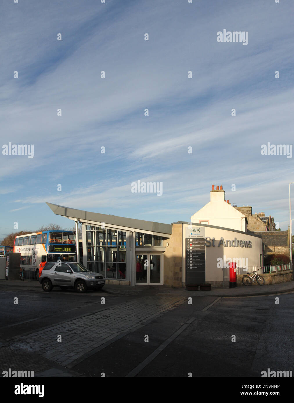 Exterior of St Andrews bus station Scotland December 2013 Stock Photo ...
