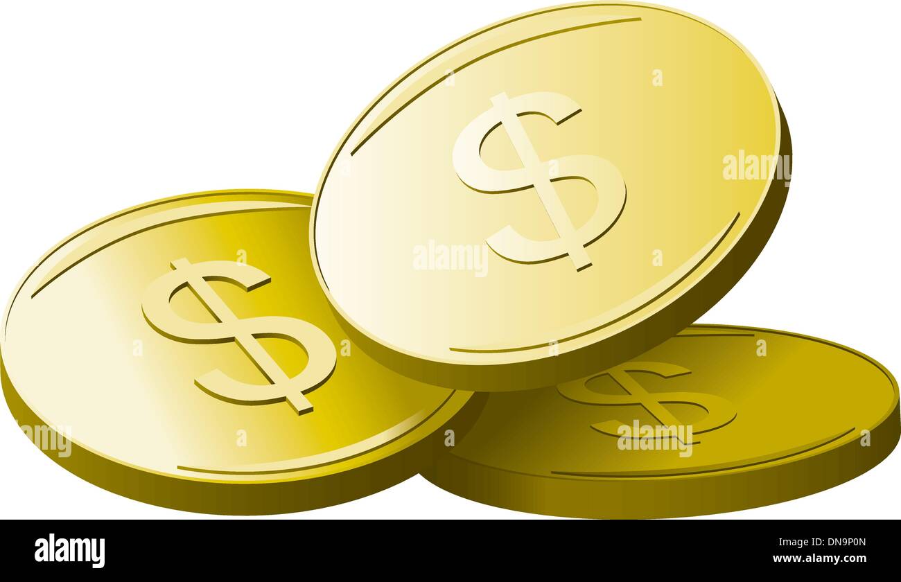 Gold coins american dollar Stock Vector Images - Alamy