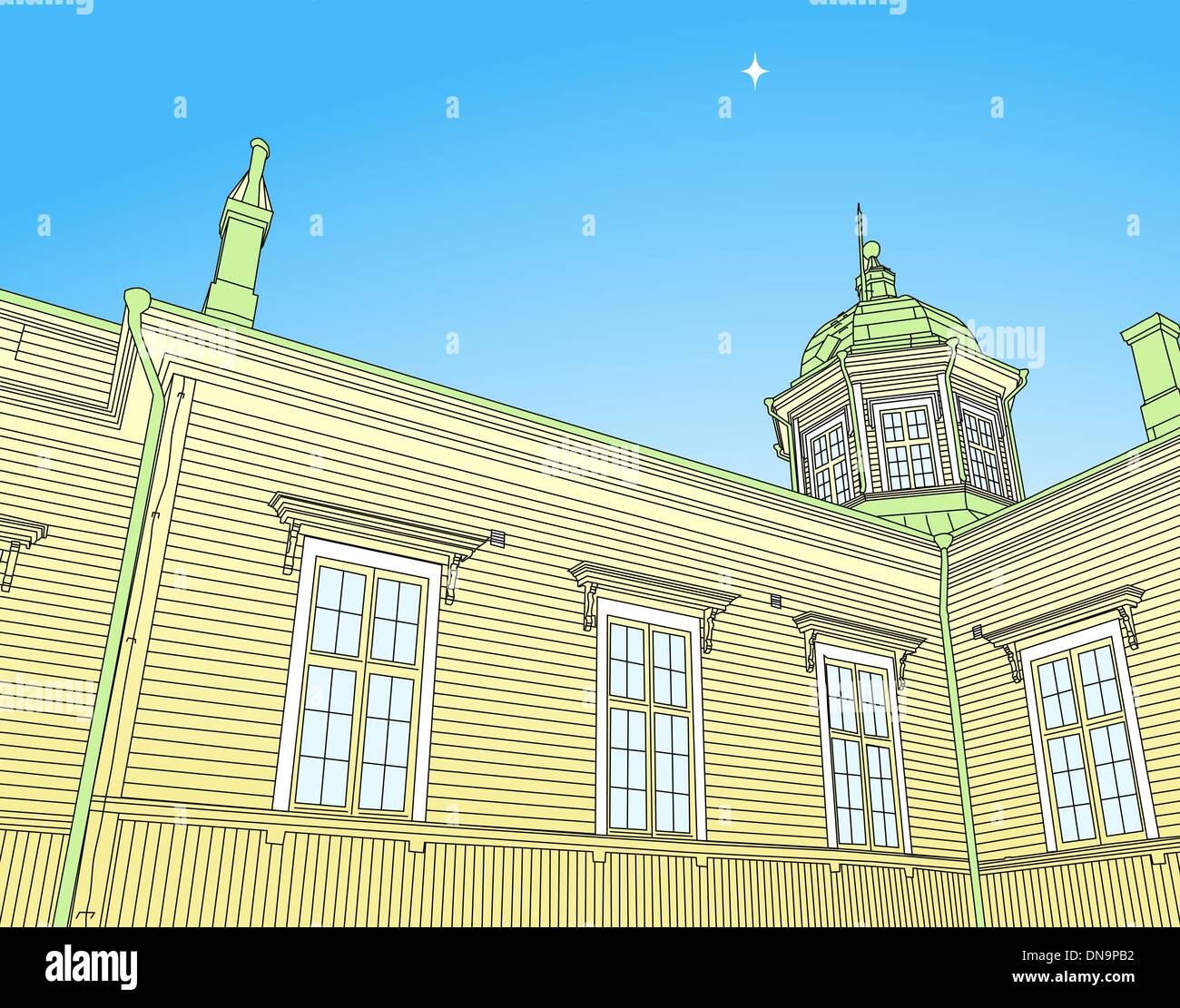 Traditional russian wooden house Stock Vector Images - Alamy