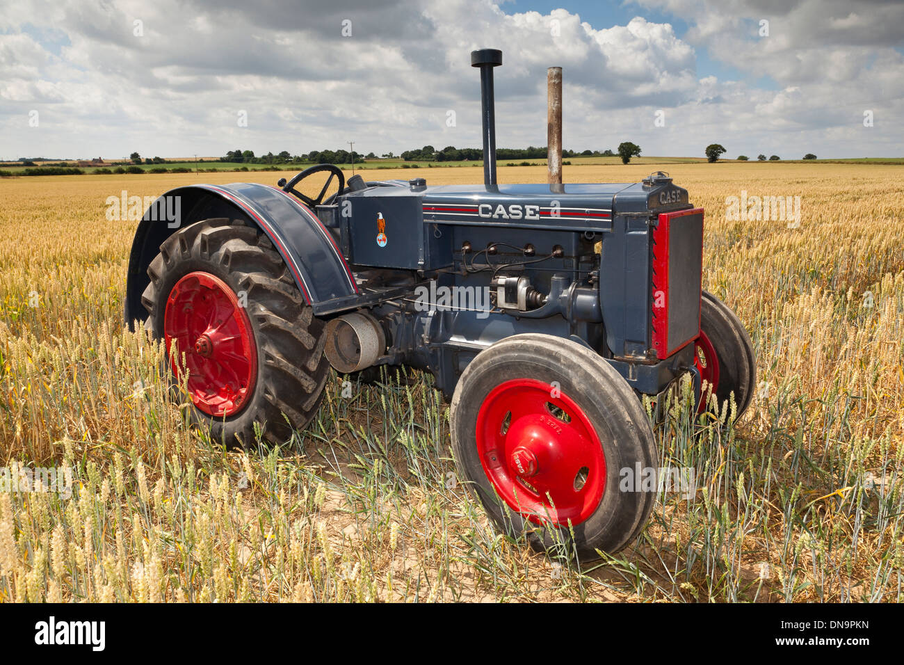 A 1937 Case C vintage tractor standing in a field of wheat Stock Photo ...