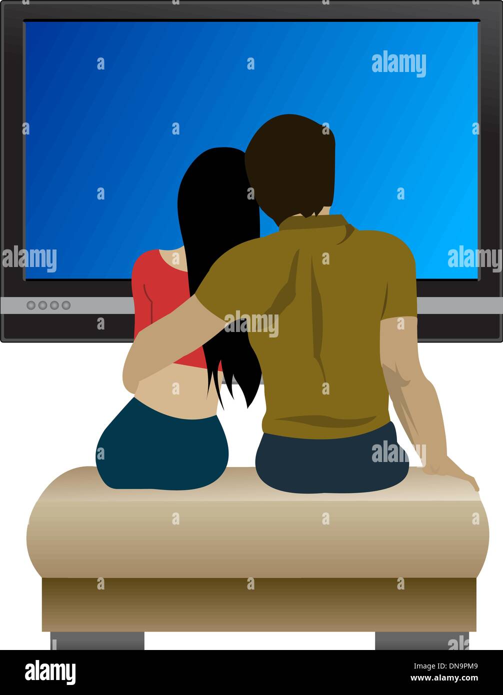 Man watching movie woman Stock Vector Images - Alamy