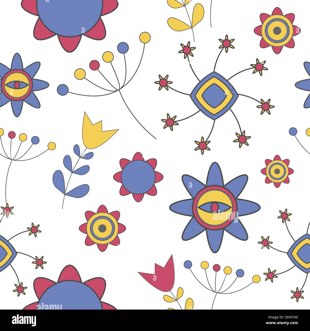 Abstract Cute Background Flower Seamless Pattern Vector Illustration ...