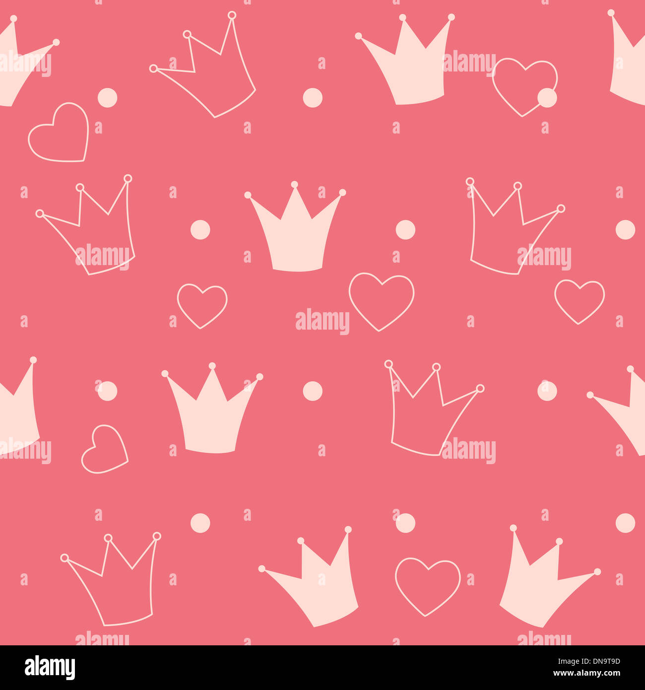 Princess Crown Seamless Pattern Background Vector Illustration Stock ...