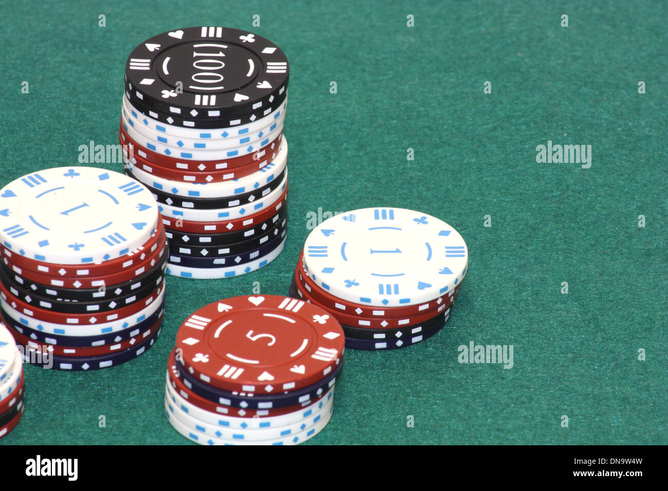An image showing a stack of chips for betting with Stock Photo - Alamy