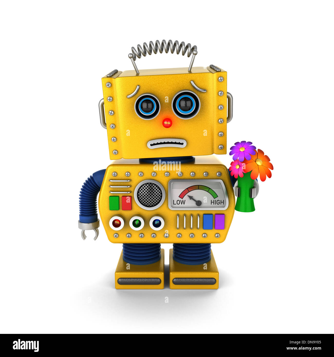 Cute vintage toy robot Stock Photo - Alamy
