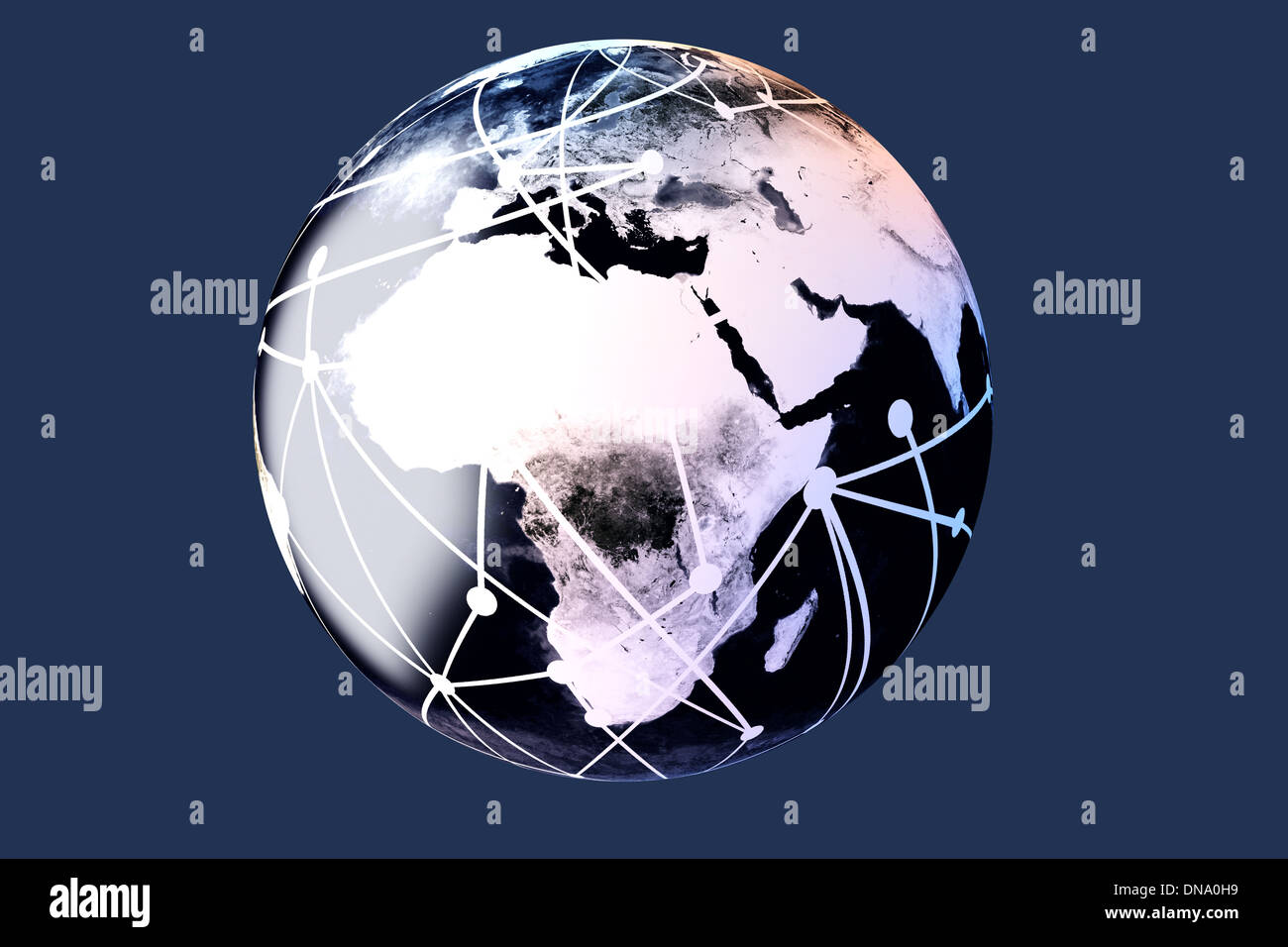3D rendered Illustration. A cable connected World Stock Photo - Alamy