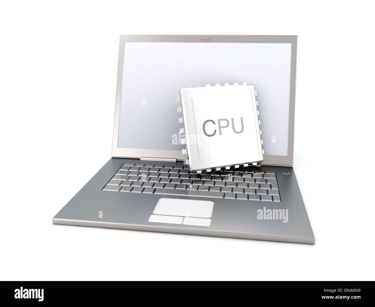 A laptop / mobile CPU. 3D rendered Illustration. Isolated on white ...