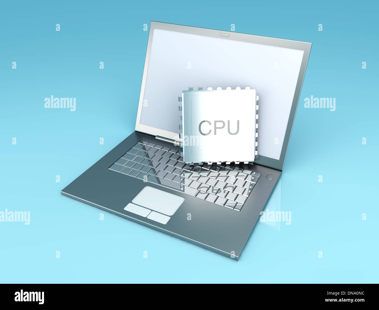 3D rendered Illustration. A laptop / mobile CPU Stock Photo - Alamy