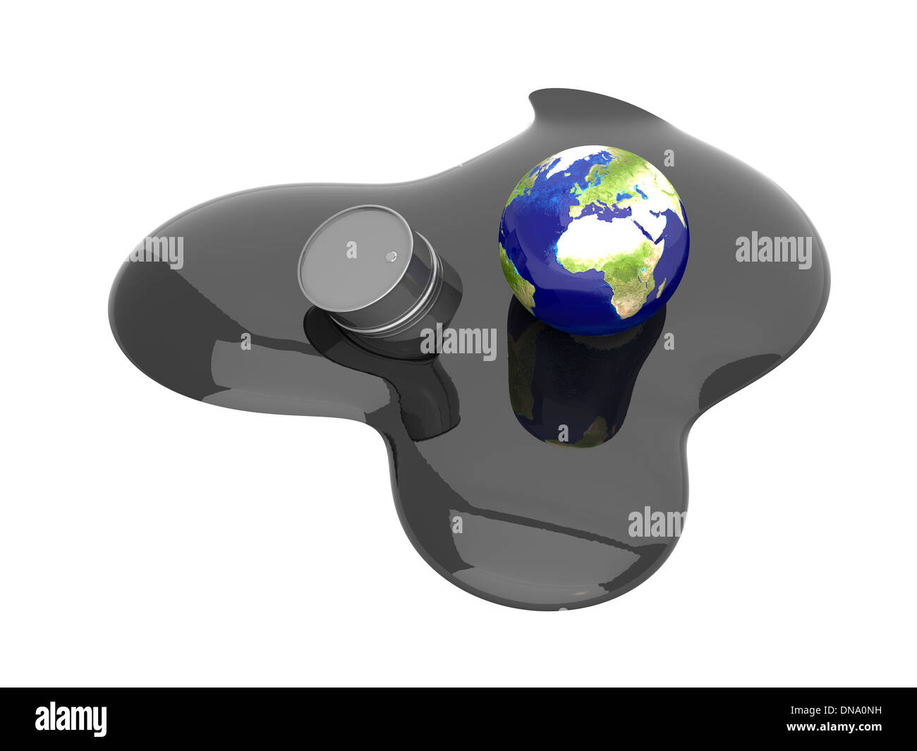 Oil spill. 3D Illustration. Isolated on white Stock Photo - Alamy