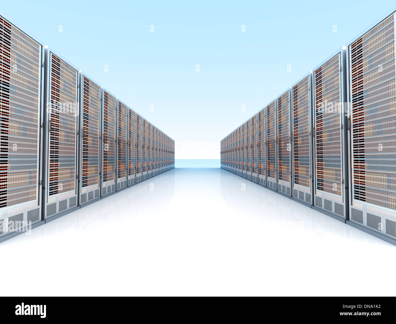 Server racks in a row. 3d illustration Stock Photo - Alamy