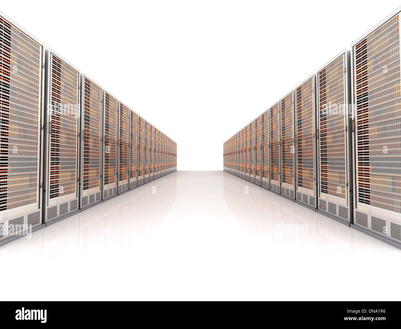 Server racks in a row. 3d illustration Stock Photo - Alamy