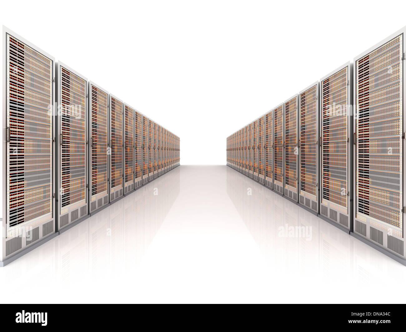 Server racks in a row. 3d illustration Stock Photo - Alamy
