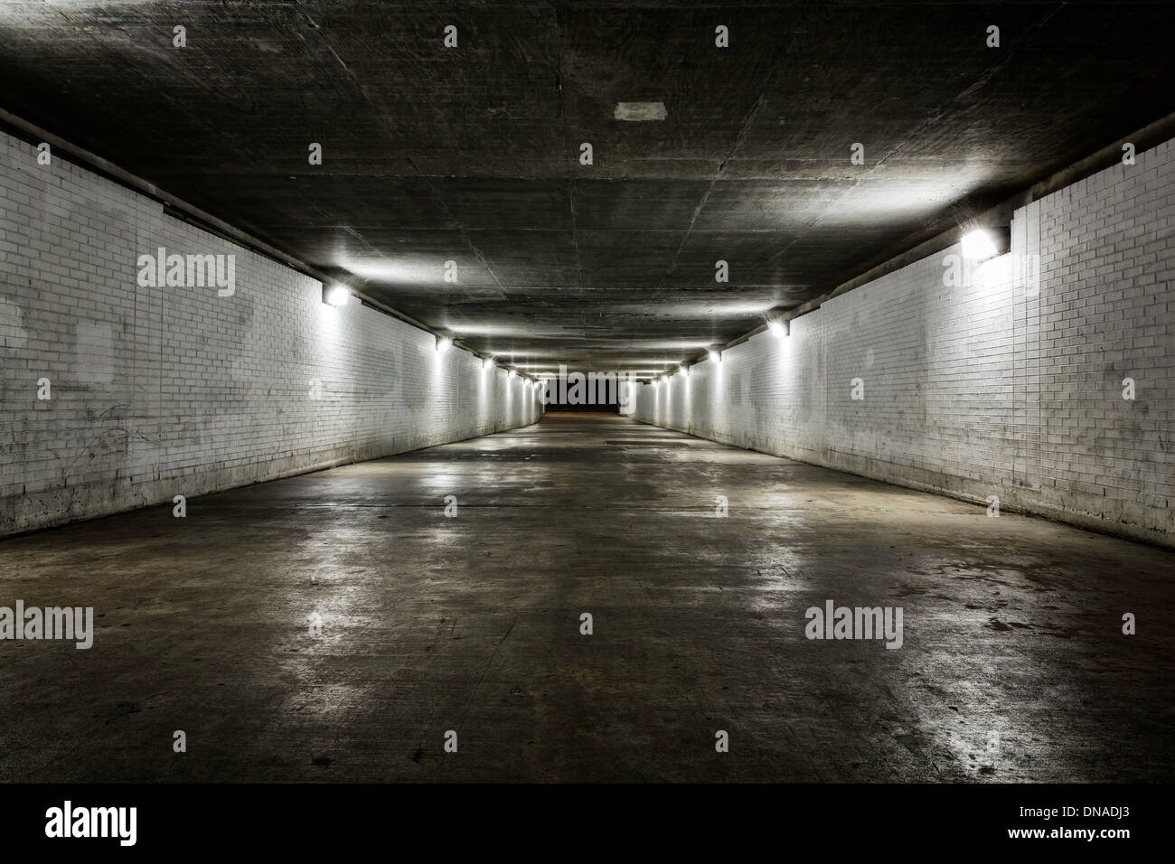 Empty tunnel at night Stock Photo - Alamy