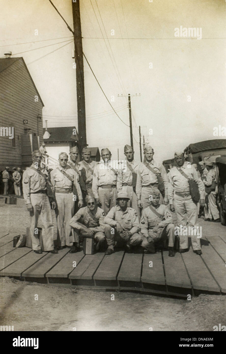 Group of Soldiers Before Deployment to Europe, WWII, HQ 2nd Battalion ...