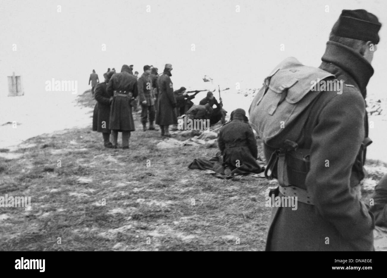 Group of Soldiers During Target Practice, WWII, HQ 2nd Battalion, 389th ...