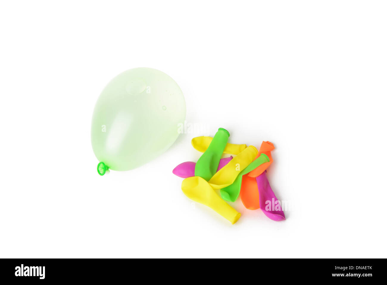 various colored water balloons, isolated on white Stock Photo - Alamy