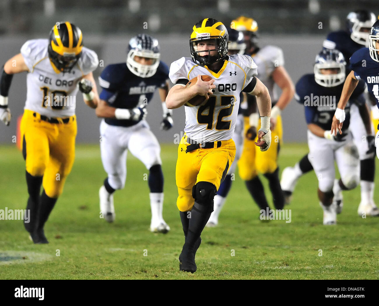 Carson, CA, . 20th Dec, 2013. Del Oro Golden Eagles rb, Dylan Kainrath ...