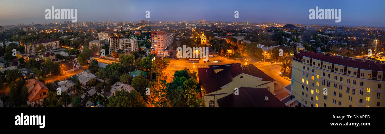 Birds eye nightview of Donetsk, Ukraine Stock Photo - Alamy