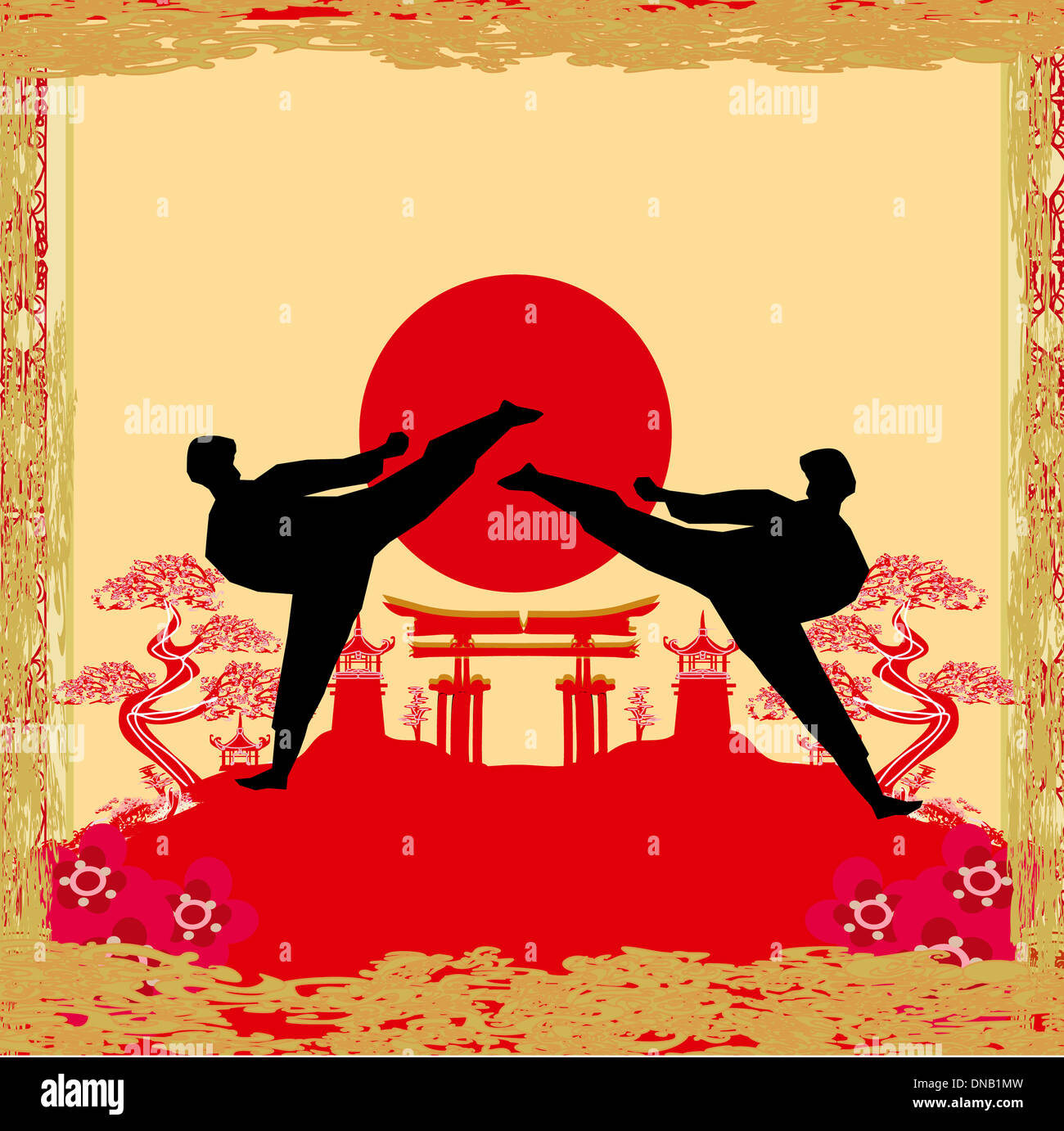 karate occupations - Grunge background Stock Photo - Alamy