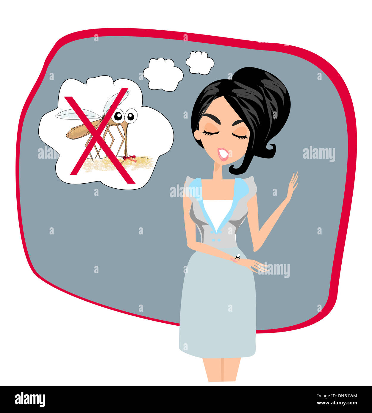 girl kill mosquito Stock Photo - Alamy