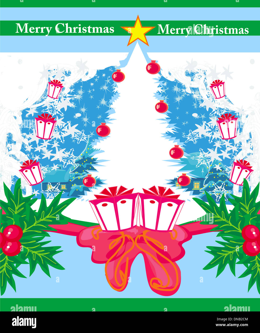 Abstract white Christmas tree frame Stock Photo - Alamy