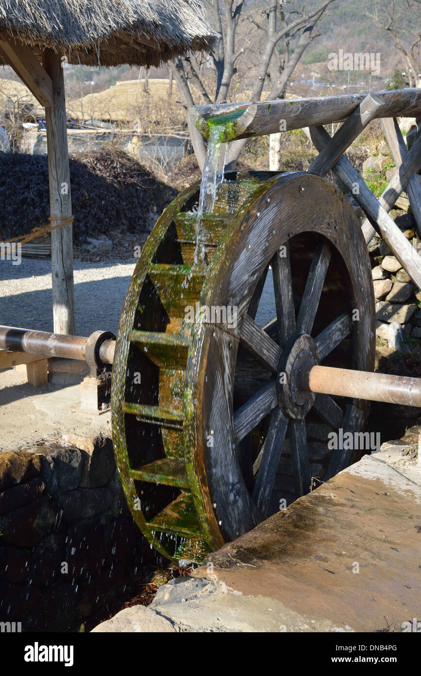 Korean Traditional waterwheel in NakAn Old Town Stock Photo - Alamy