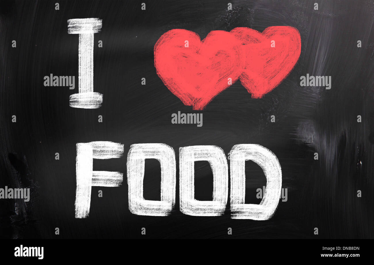 I Love Food Concept Stock Photo - Alamy