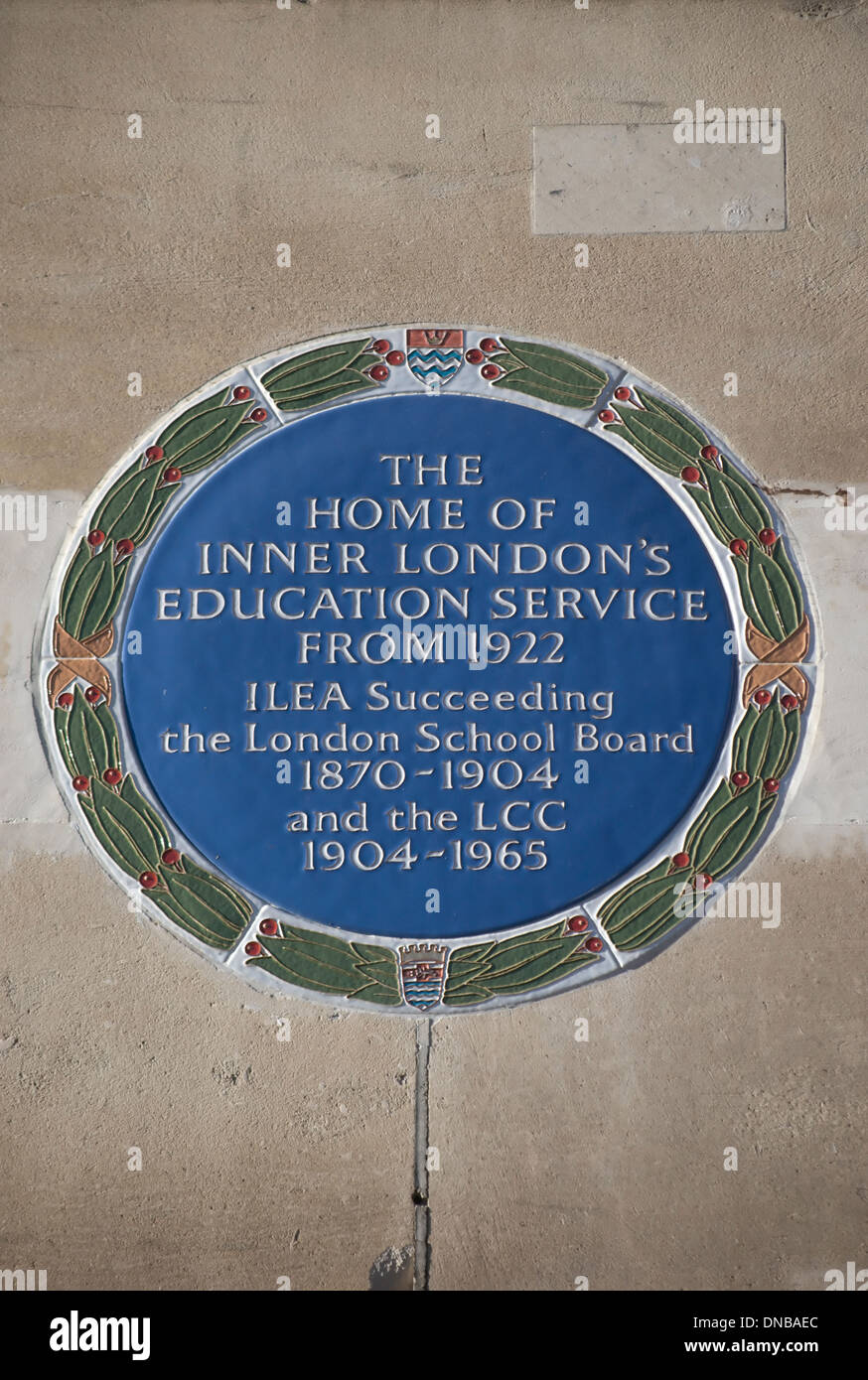 blue plaque marking the site from 1922 of the inner london education ...