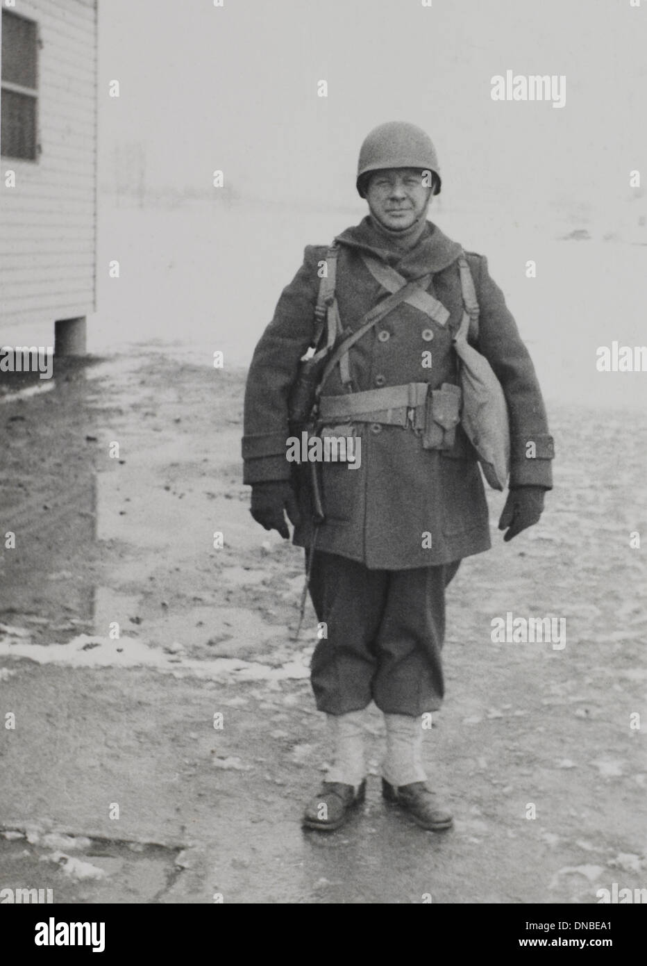 Soldier, Outdoor Portrait, WWII, HQ 2nd Battalion, 389th Infantry, US ...