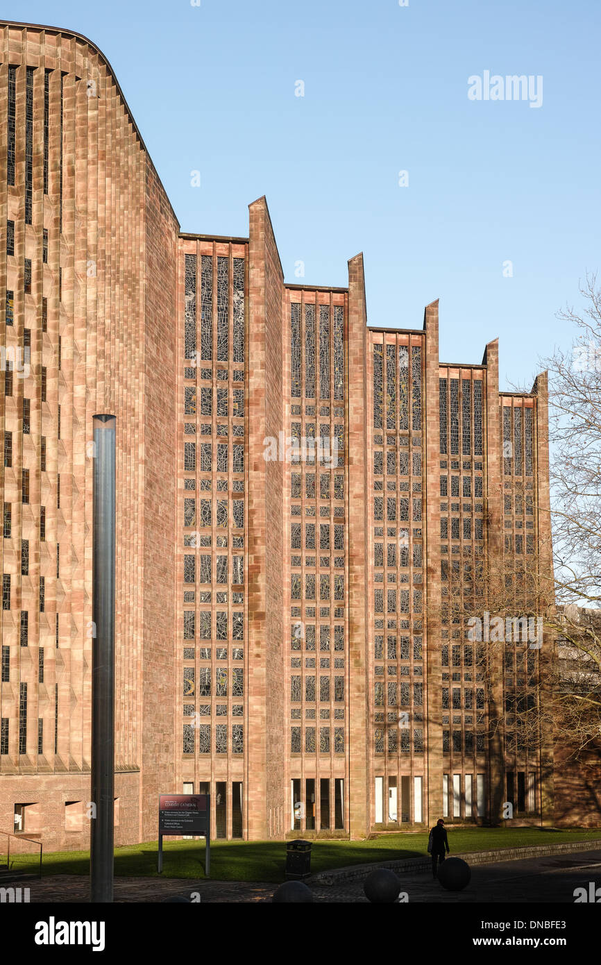 South side of the post world war II cathedral at Coventry, England ...