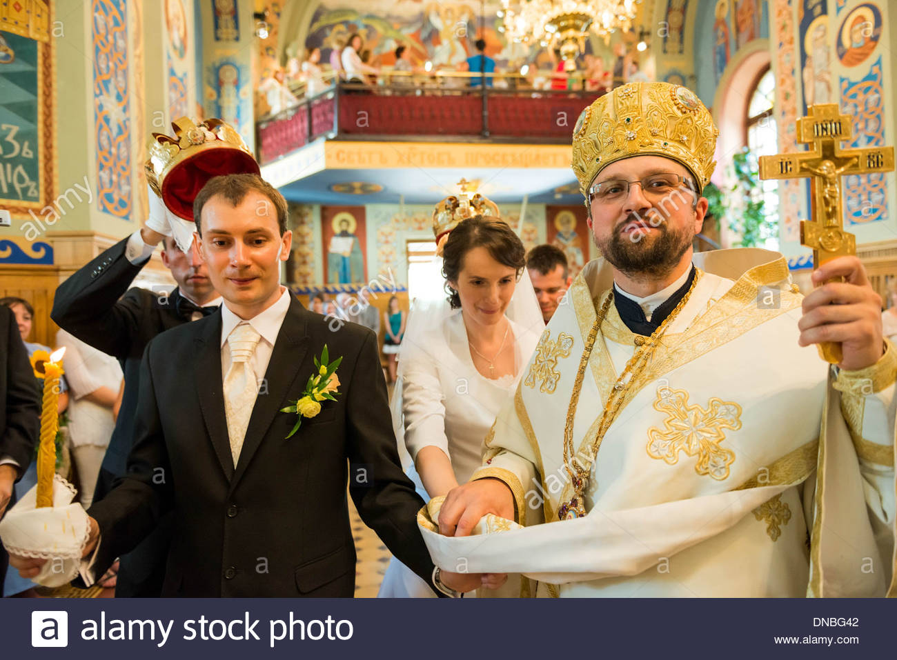 Orthodox church wedding ceremony in east Poland Stock Photo: 64793010 ...