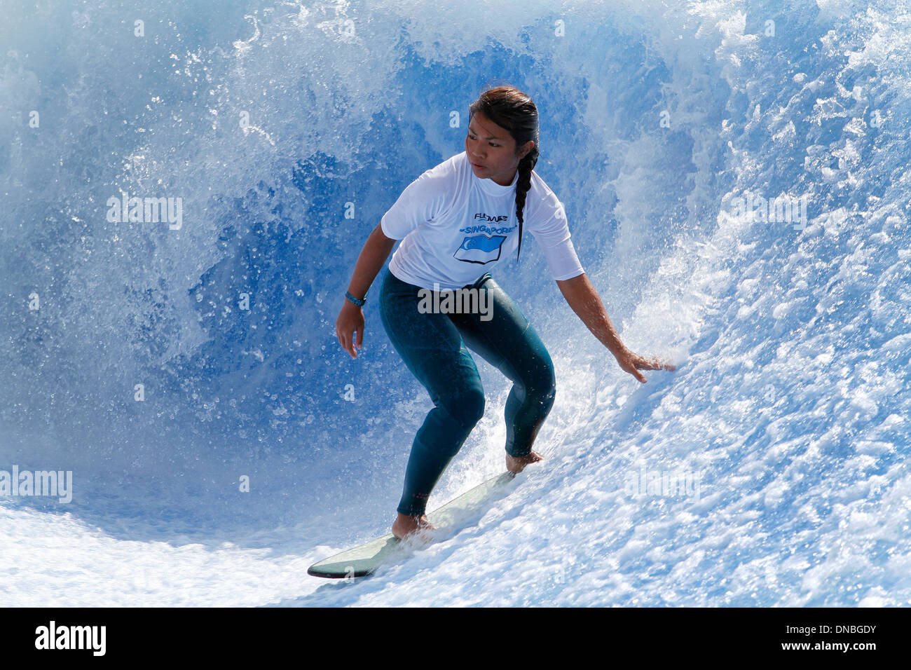 Riders seen during a flowboard world championship stage held in the ...