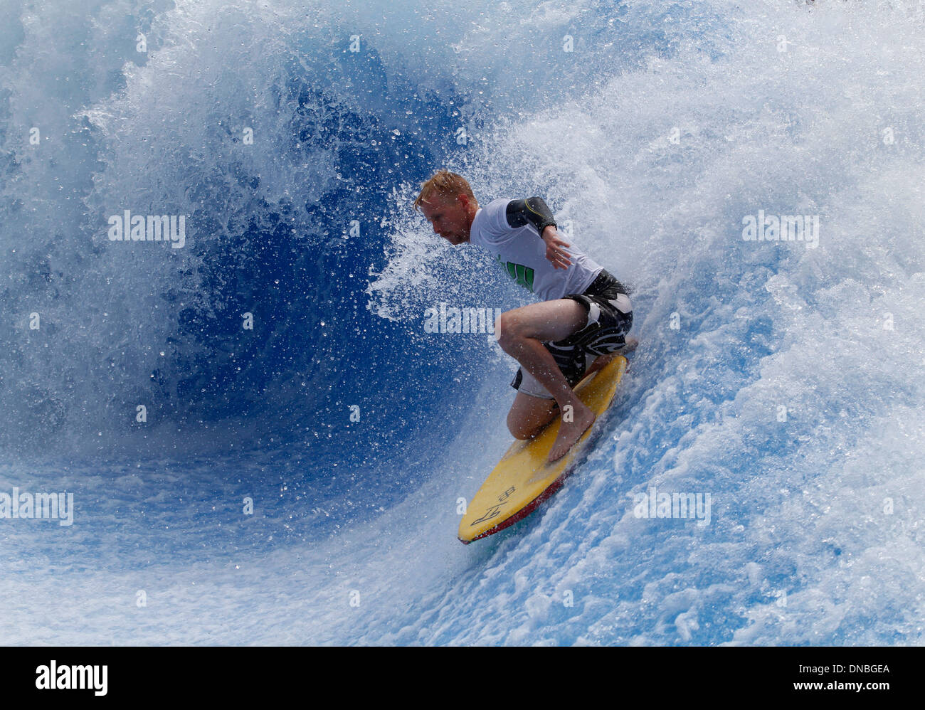 Riders seen during a flowboard world championship stage held in the ...